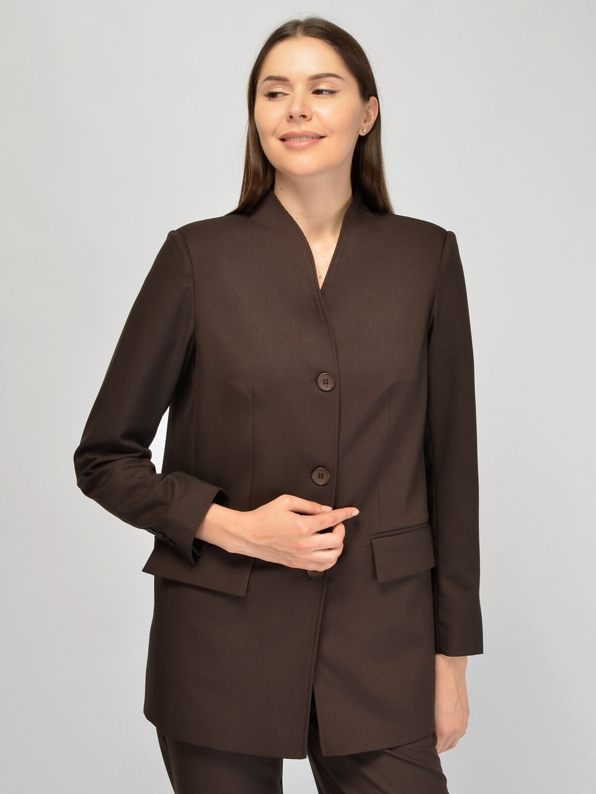 Классический жакет удлиненный пиджак женский офисный