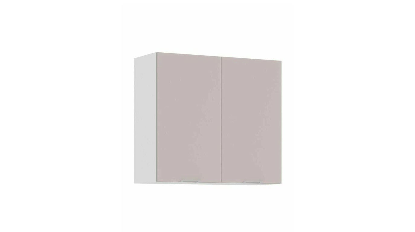 Кухонный модуль навесной, шкаф Тая с полками, 80х31х71.6 см, Белый / Рубелит