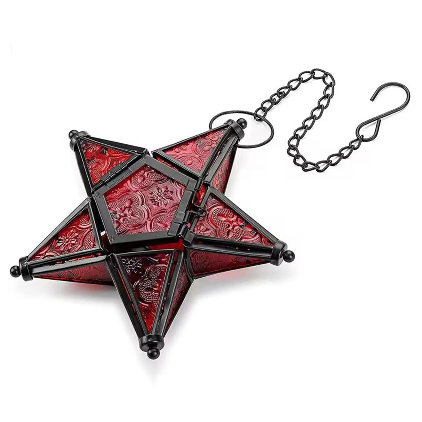 Художественный витражный подсвечник, Red, 1 шт.