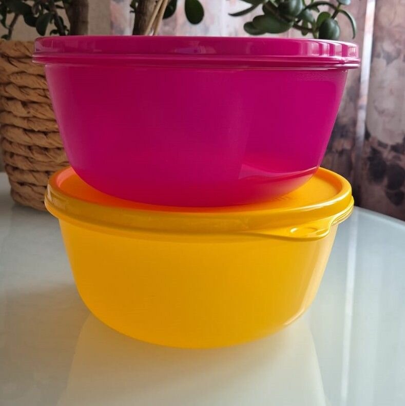 Чаши "Хит-парад" (1.5л) малиновая и желтая 2 шт . Tupperware