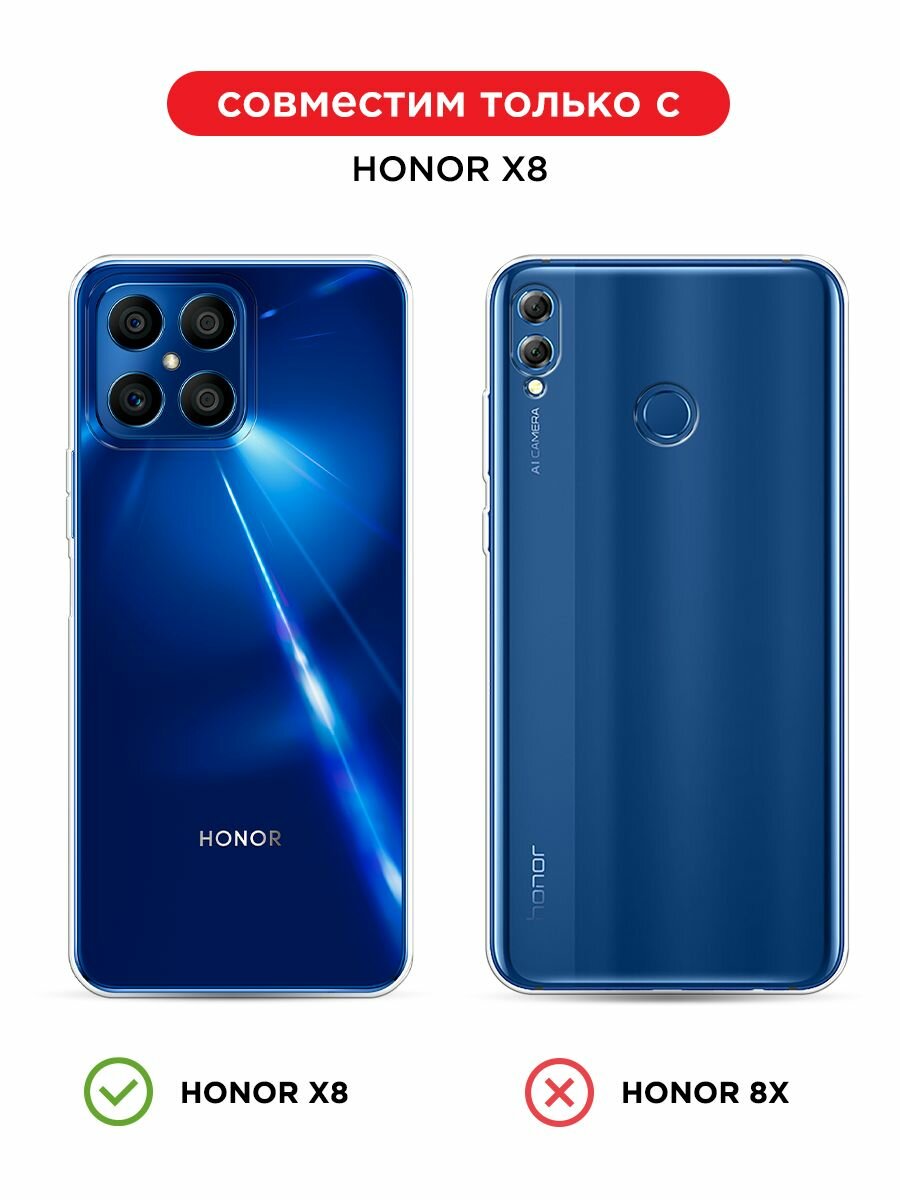 Силиконовый чехол на Honor X8 / Хуавей X8 с принтом "Кот на велике" — фото 1