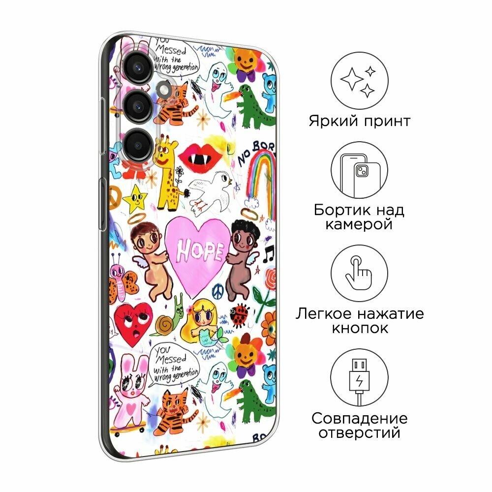 Чехол на Samsung Galaxy A24 / Самсунг Галакси A24 с принтом "Милые рисунки" — фото 1