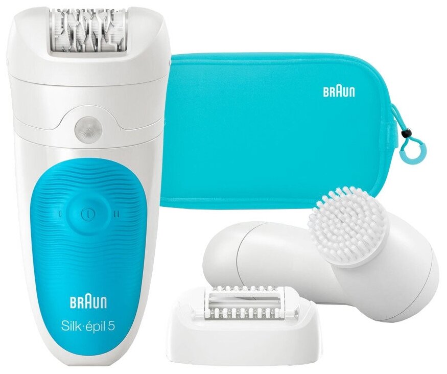 Эпилятор женский Braun Silk-epil 5 5-545, сухая и влажная эпиляция, 2 скорости, 28 пинцетов, белый