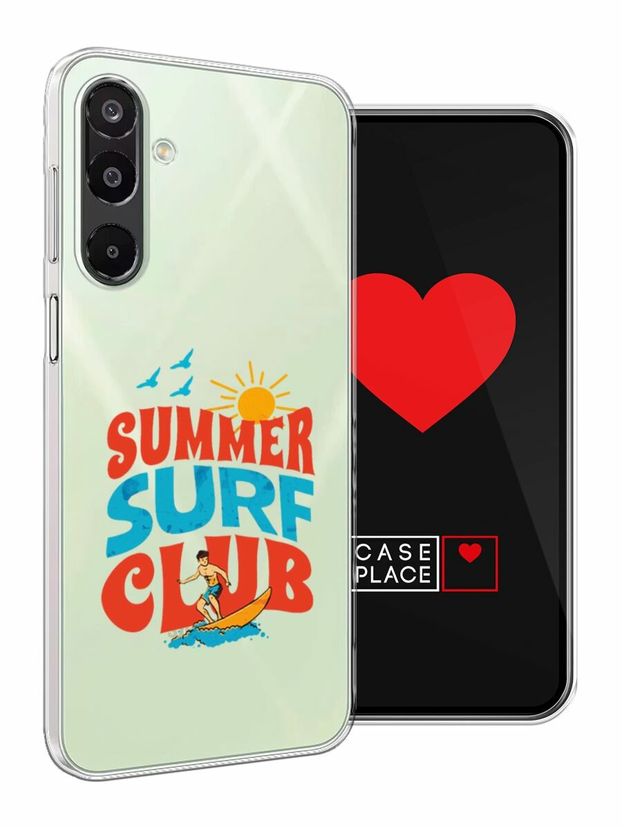 Чехол на Samsung Galaxy M16 / Самсунг Галакси М16 с принтом "Summer surf club", прозрачный — фото 1