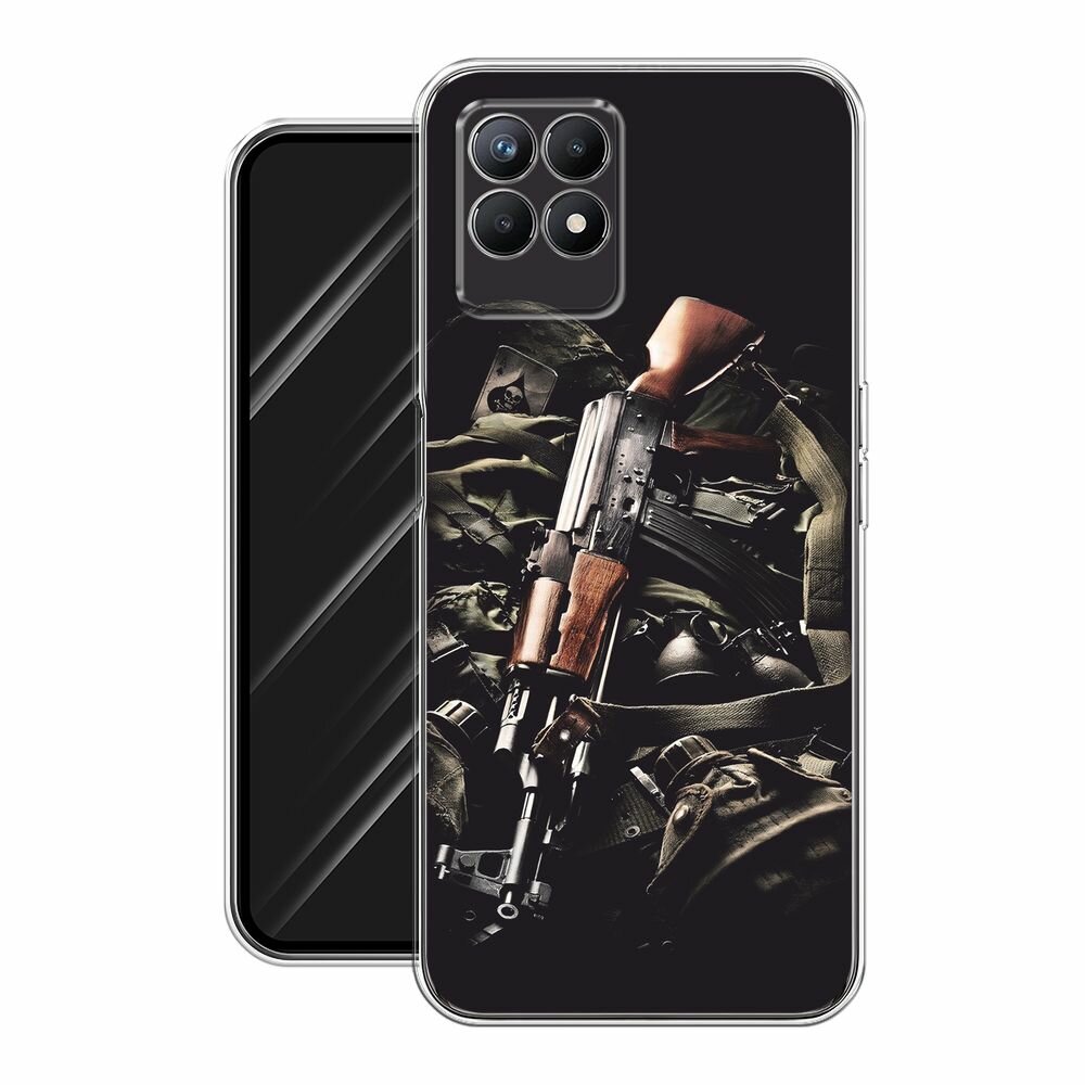 Силиконовый чехол на Realme 8i / Реалми 8i с принтом "Автомат" — фото 1