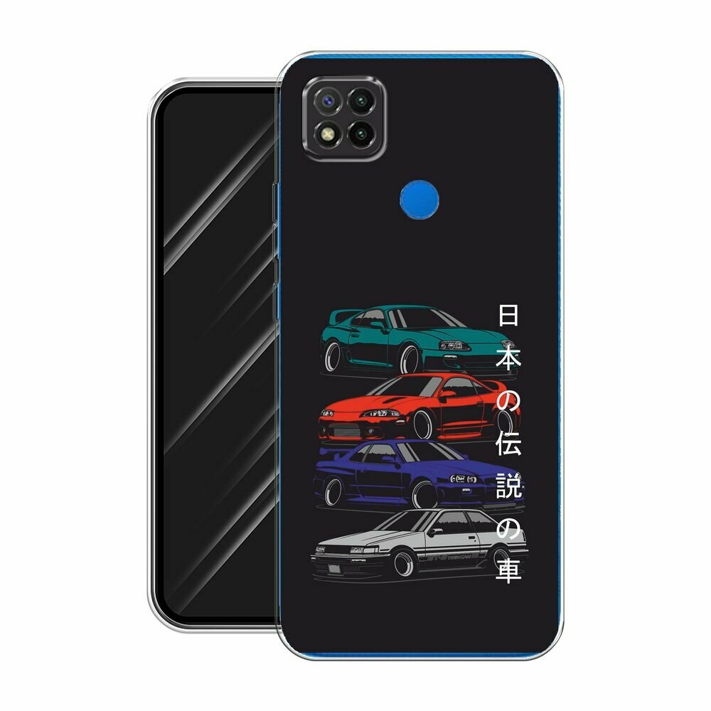 Чехол на Xiaomi Redmi 9C / Сяоми Редми 9C с принтом "JDM Legend cars" — фото 1