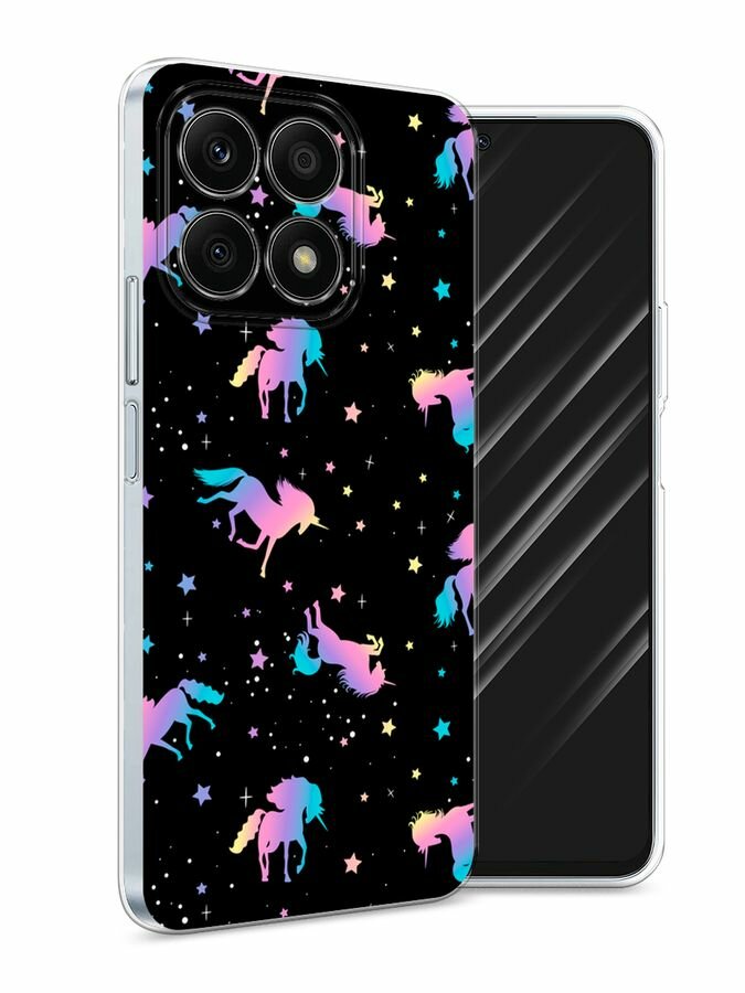 Чехол на Honor X8A / Хонор X8A с принтом "Единороги градиент"