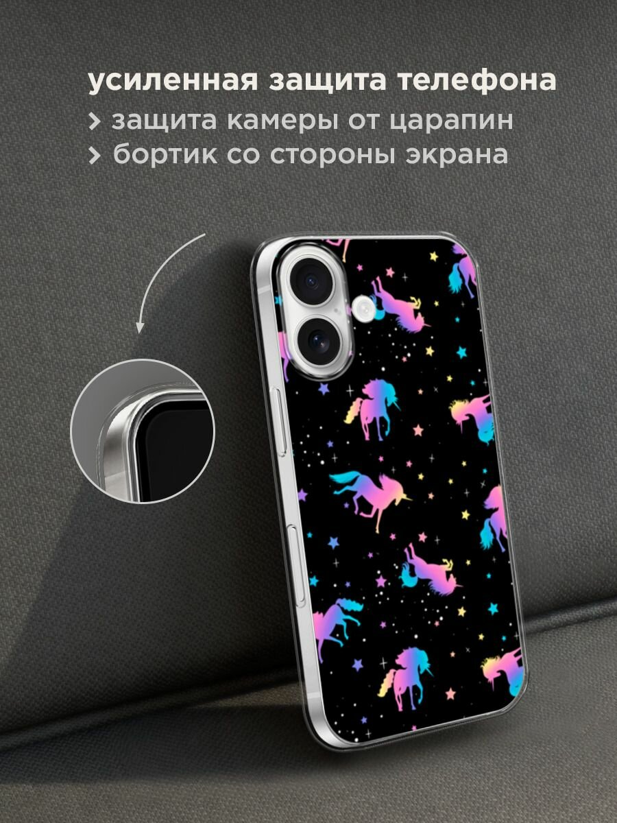 Чехол на Apple iPhone 17 / Айфон 17 с принтом "Единороги градиент" — фото 1