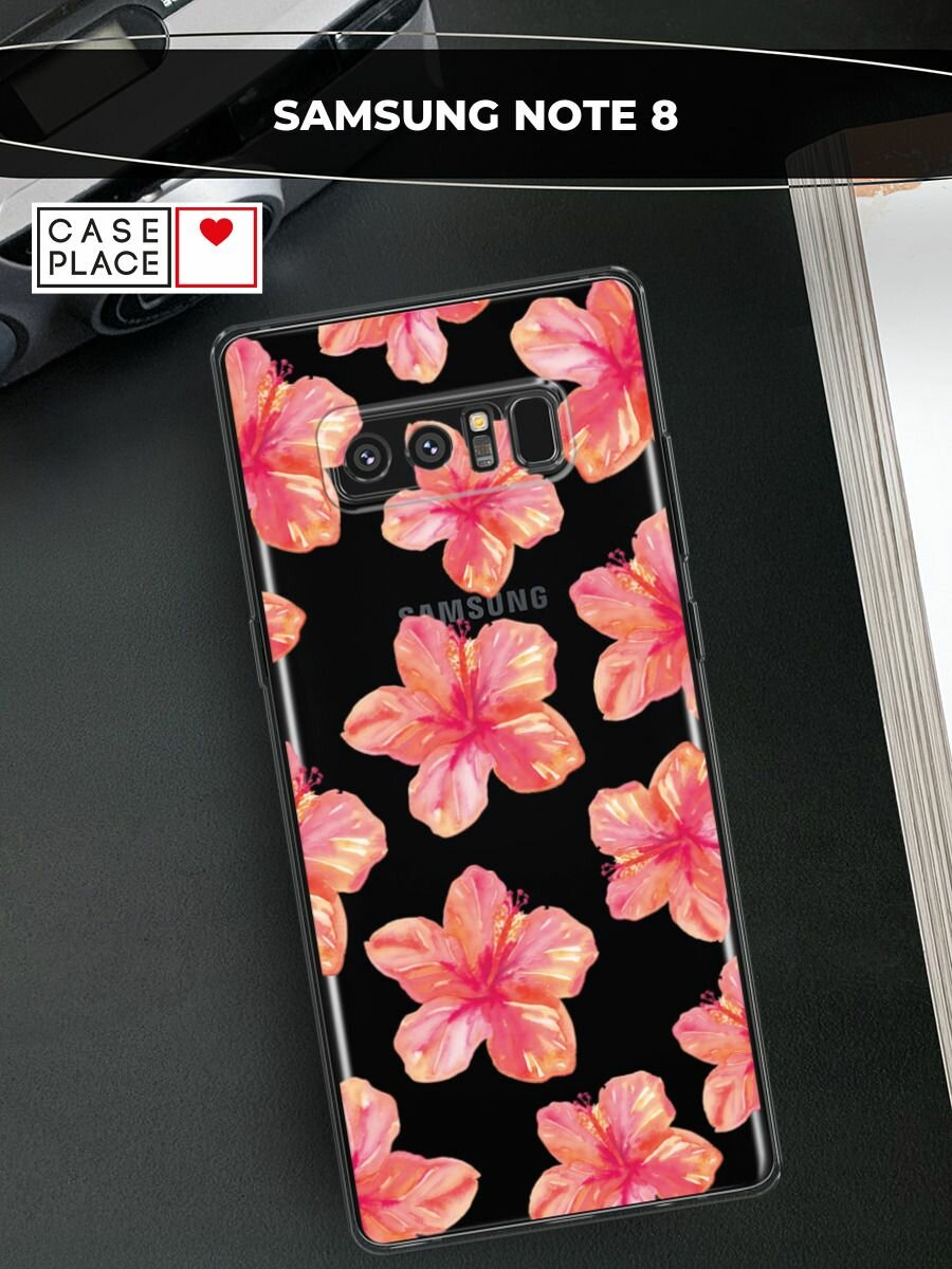 Чехол на Samsung Galaxy Note 8 / Самсунг Галакси Нот 8 с принтом "Pink flowers"