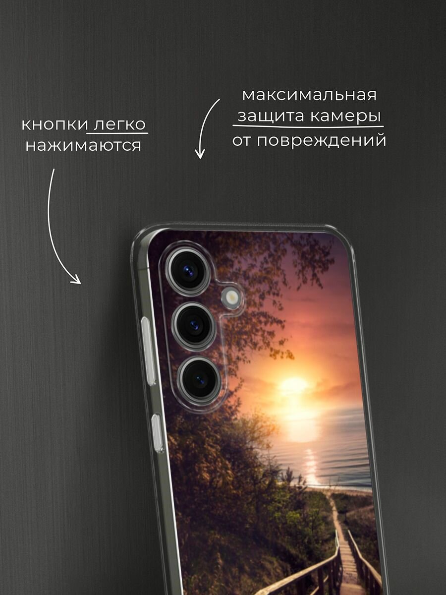 Чехол на Samsung Galaxy S25 / Самсунг S25 с принтом "Мост у воды" — фото 1