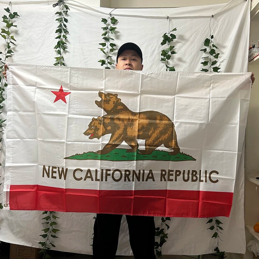 Флаг Калифорнии тики 90x150 см из полиэстера синий И белый полостя