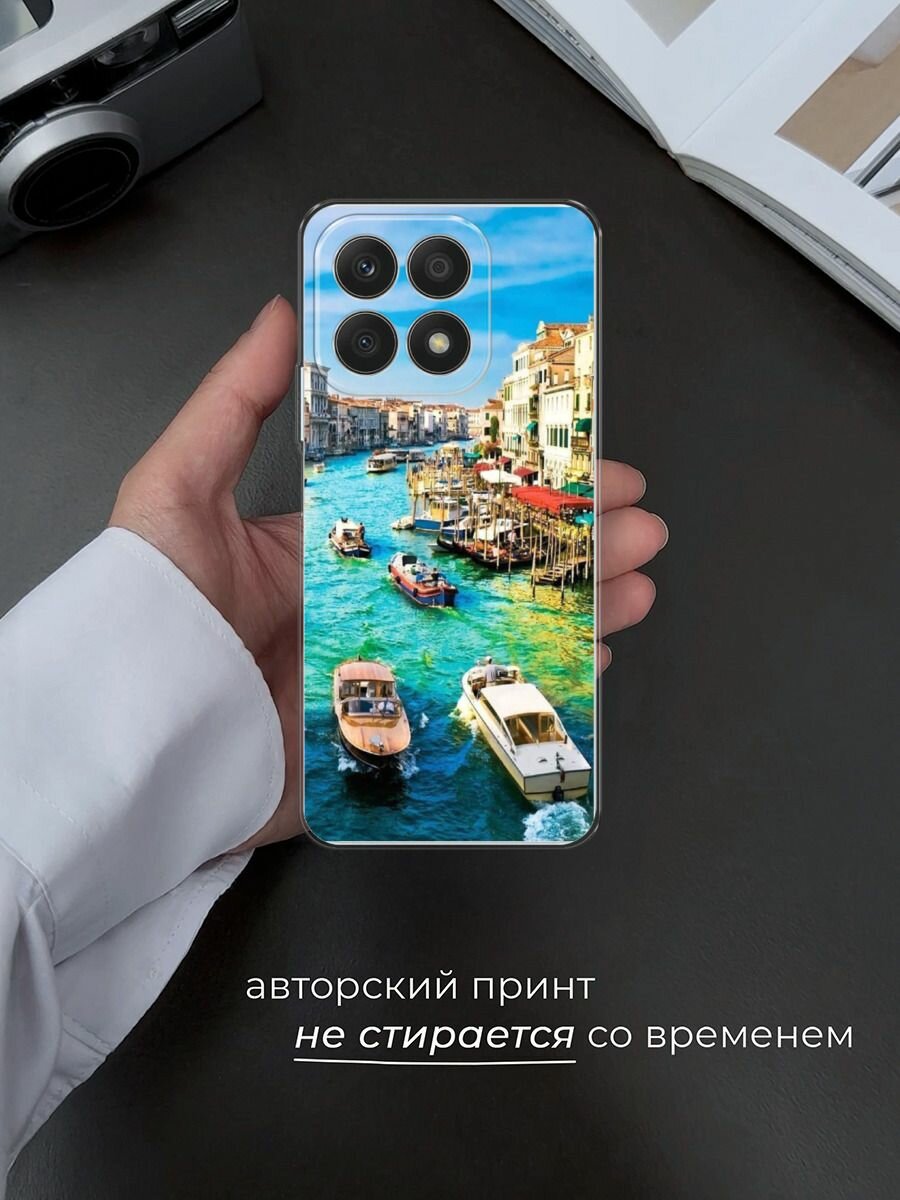 Силиконовый чехол на Honor X8A / Хонор X8A с принтом "Каналы Венеции" — фото 1