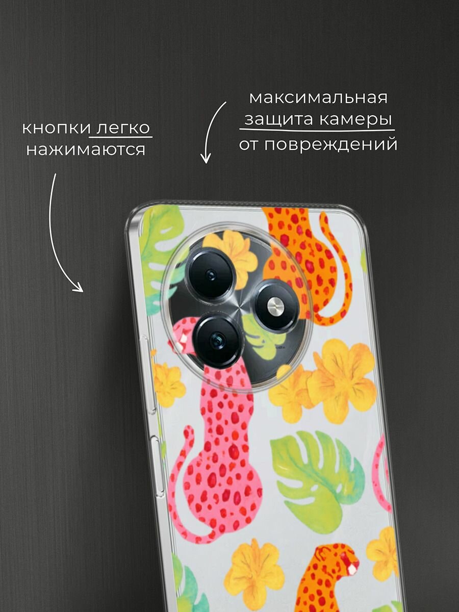 Чехол на Itel S24 / Ител S24 с принтом "Экзотика", прозрачный — фото 1