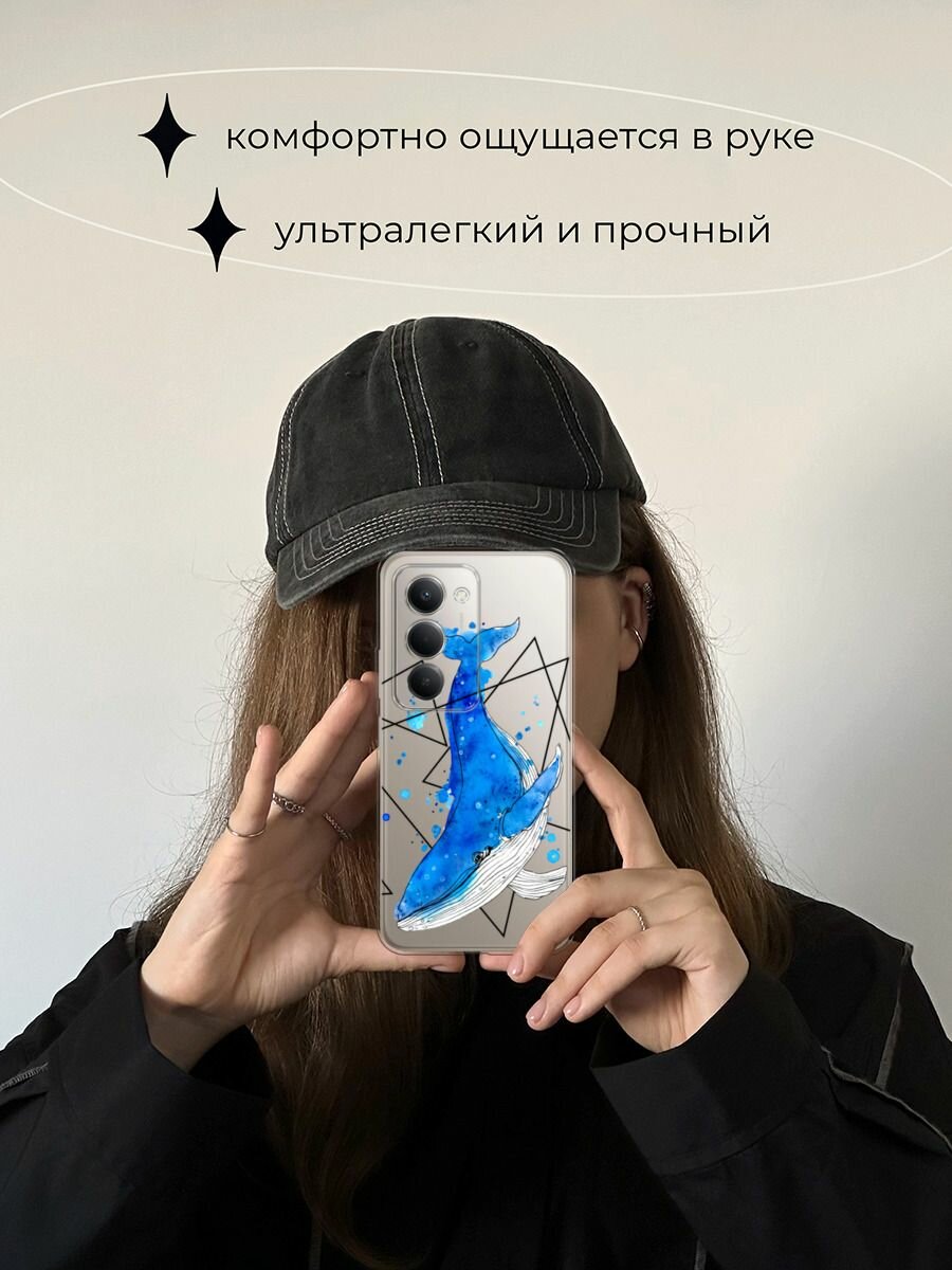 Чехол на Xiaomi Redmi 15 / Сяоми Редми 15 с принтом "Кит графика", прозрачный — фото 1