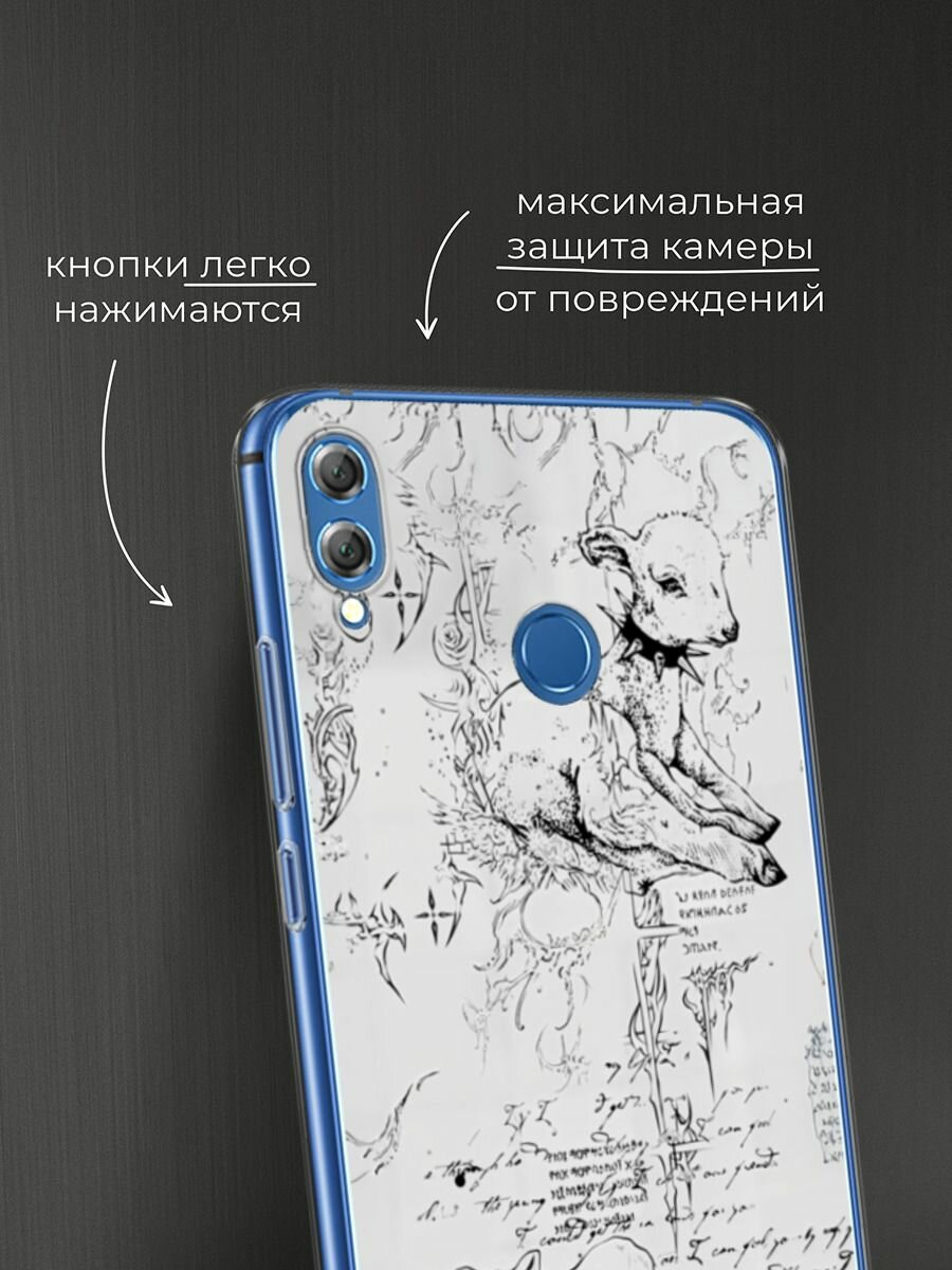 Силиконовый чехол на Honor 8X / Хонор 8Х с принтом "Готический ягненок" — фото 1