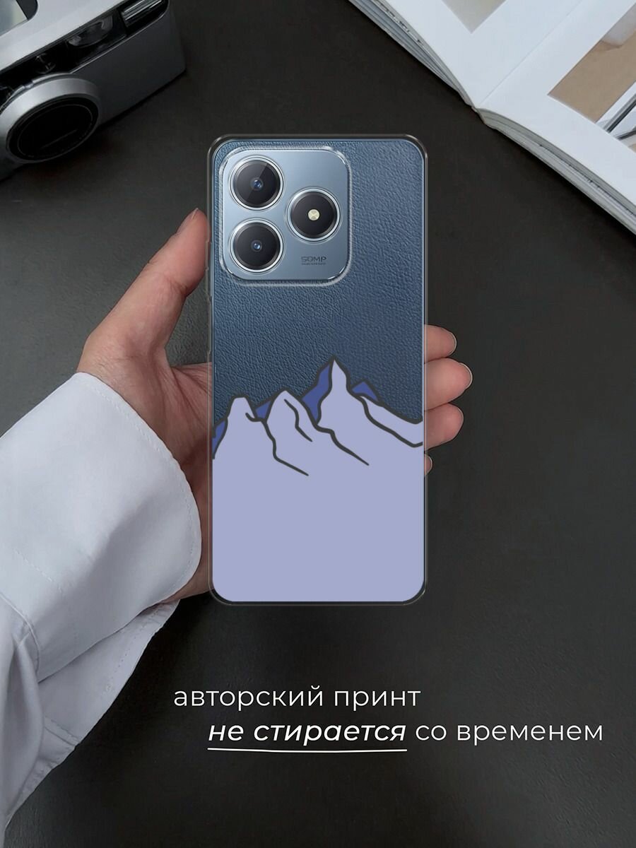 Чехол на Realme C63 / Реалми С63 с принтом "Гора", прозрачный — фото 1