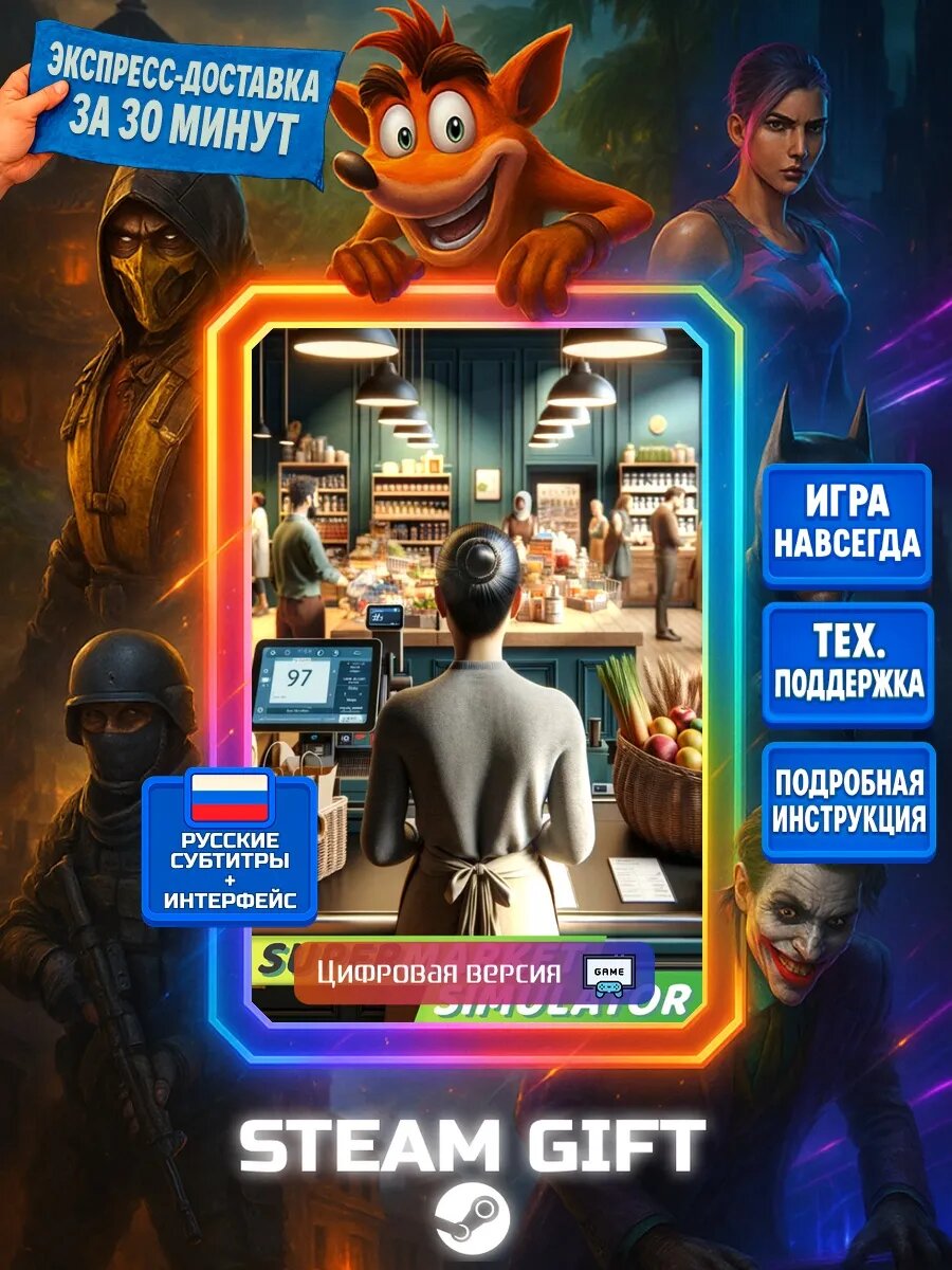 Supermarket Simulator Steam для PC | Казуальные игры | русские субтитры и интерфейс | Цифровая версия