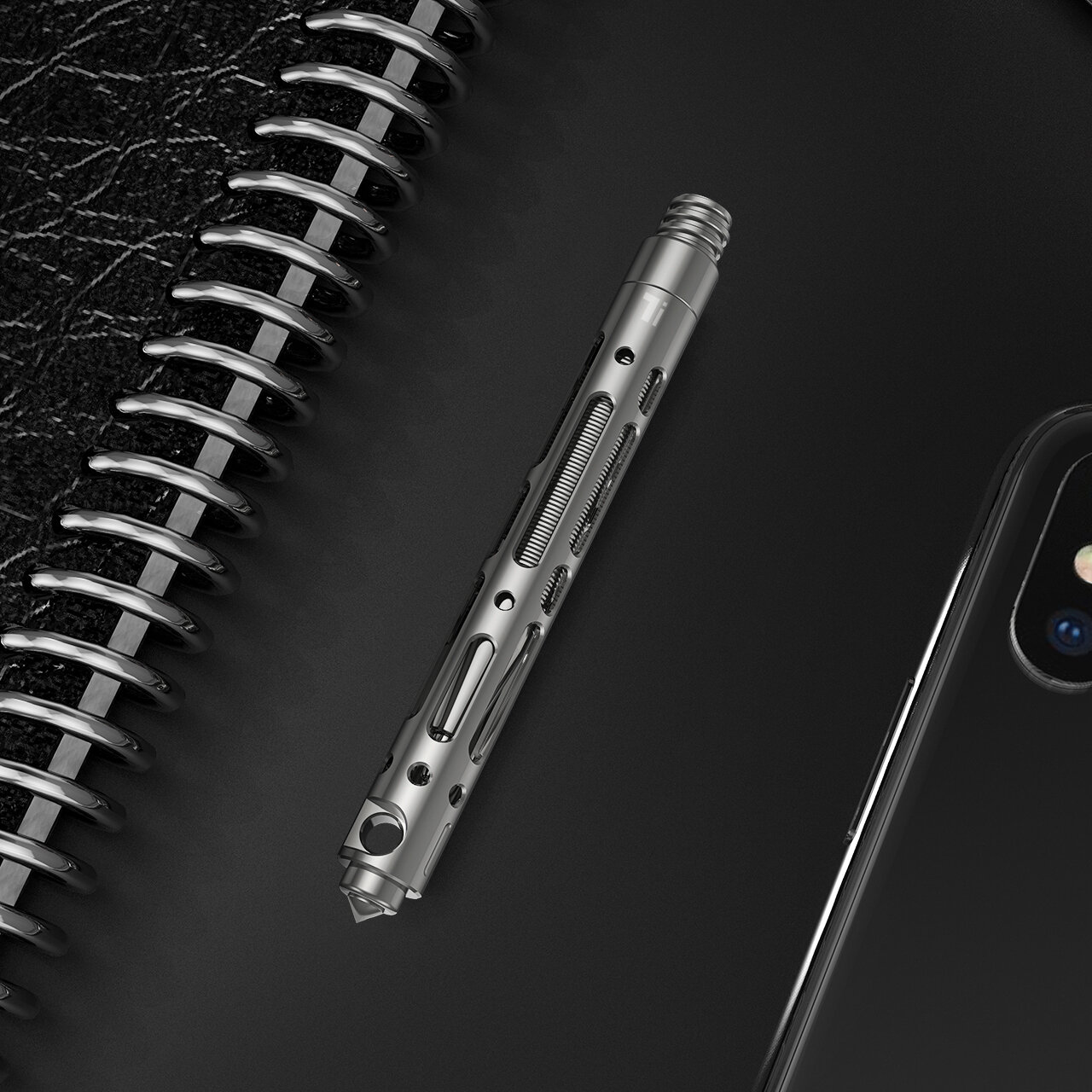 Персональный тактический ручка для самозащиты и выживания из титанового сплава с мультифункциональной головкой из вольфрамовой стали, пишущая, EDC, цвет: титан, размеры: 12.8см X 1.0см (длина X ширина), количество: 1 шт.