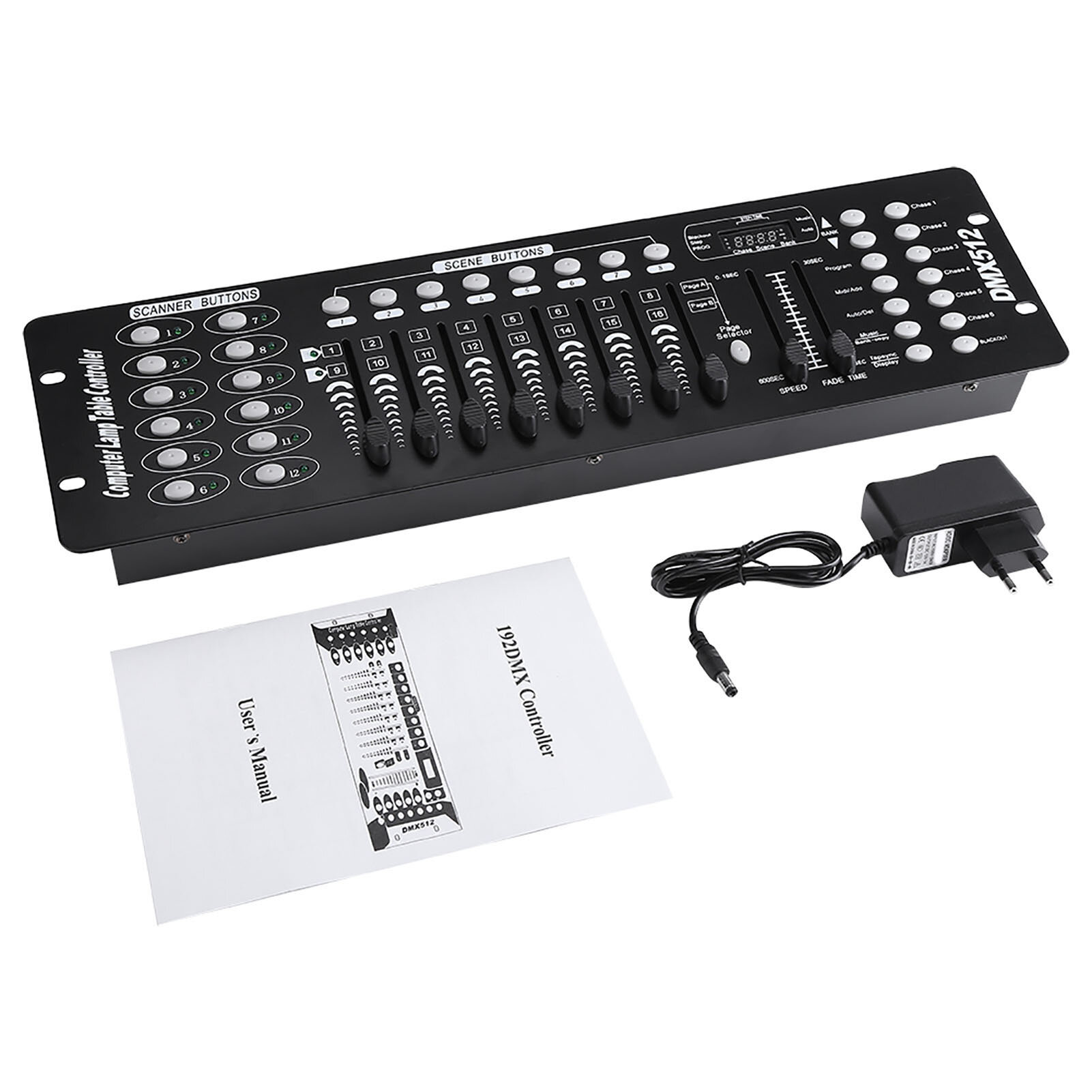 Party Light Controller, 30 Banks Of 8 Programmable Scenes Manual Control Channels DMX Polarity Selector for School Home