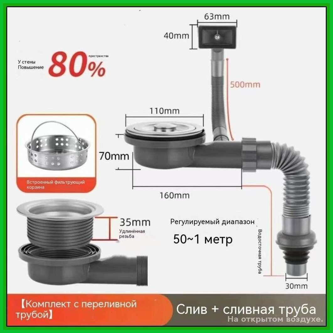 Плоский сифон-бестселлер без перелива