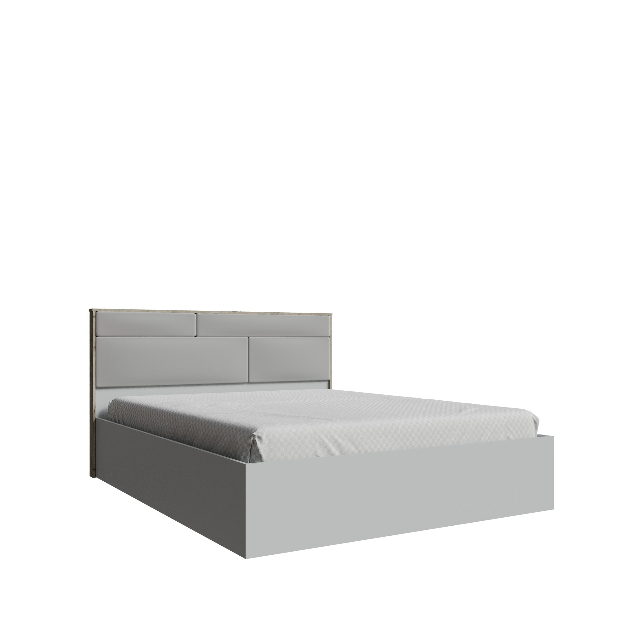 Спальня Лилль Кровать ЛСКР-1 1,6 корпус камень серый + Осн. для кровати 1,6 ортопед. на опорах (Микон)