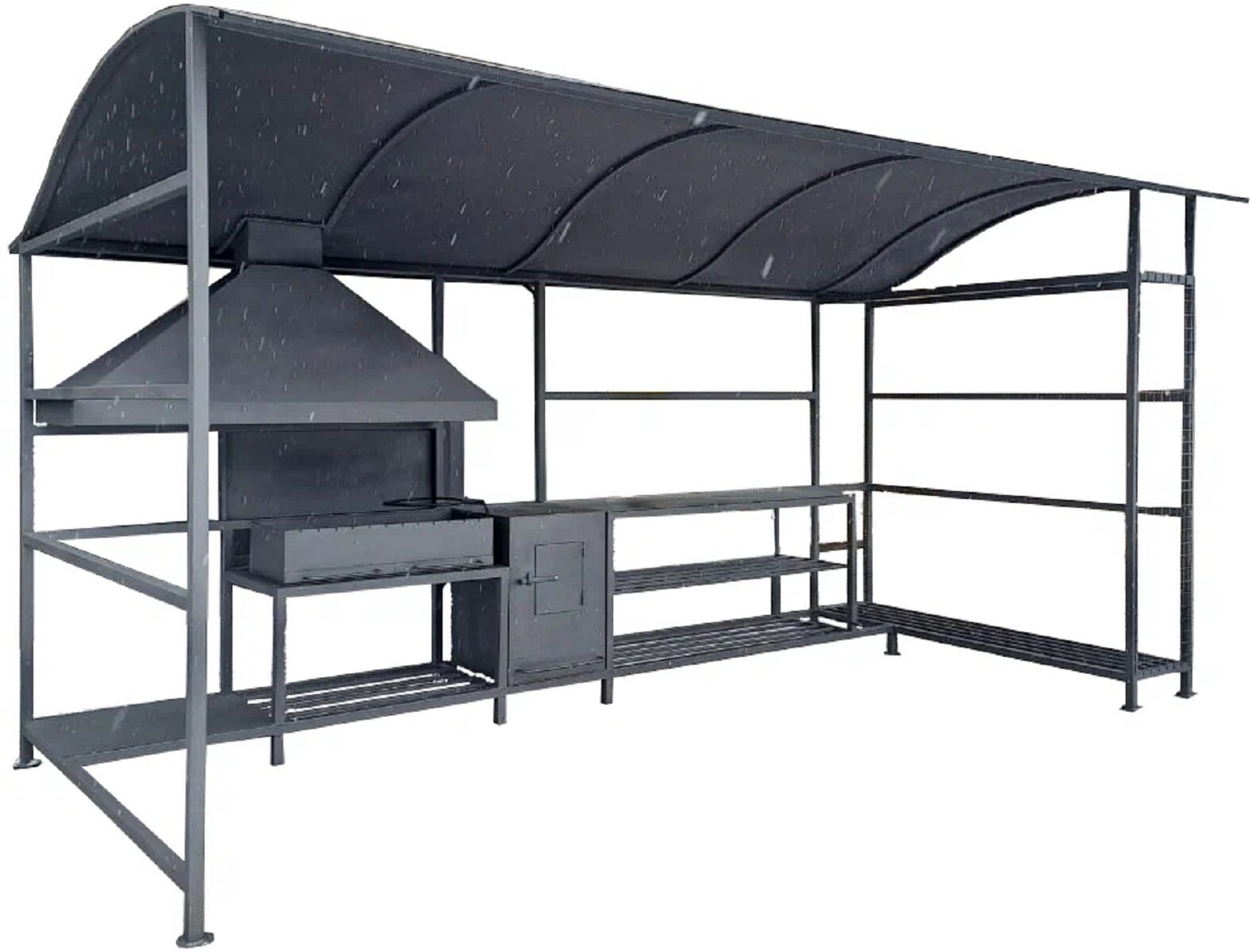 Мангальный комплекс "Большой Папа" с печью, вытяжкой и местом под тандыр