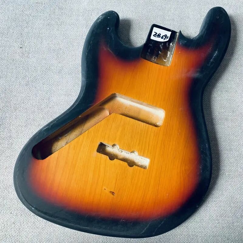 Корпус для бас-гитары EB693 (левша) в цвете Sunburst, массив дерева, необработанный. Для замены и DIY. Повреждения указаны.