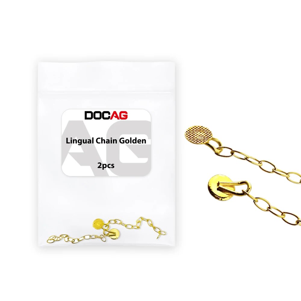 DOCAG Лингвальные кнопки для брекетов 10 шт. Chain Golden