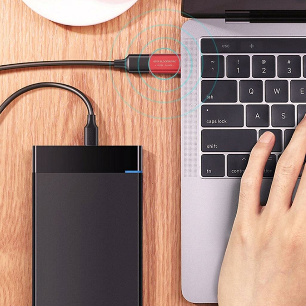 USB C адаптер для безопасной зарядки, Синий