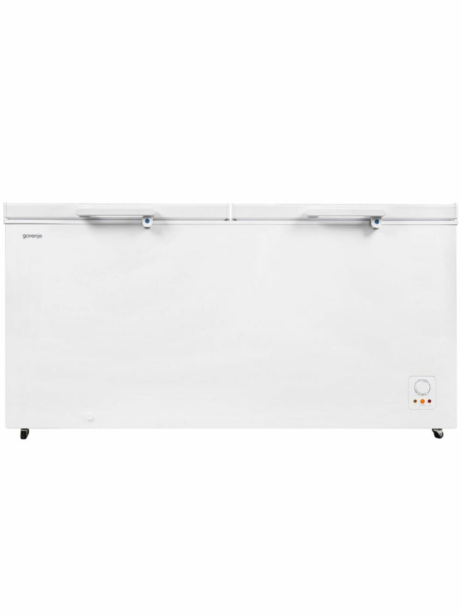 Морозильный ларь Gorenje FH50BPW, 500л, Сигнал повышения температуры, Замок, LED освещение, Колесики