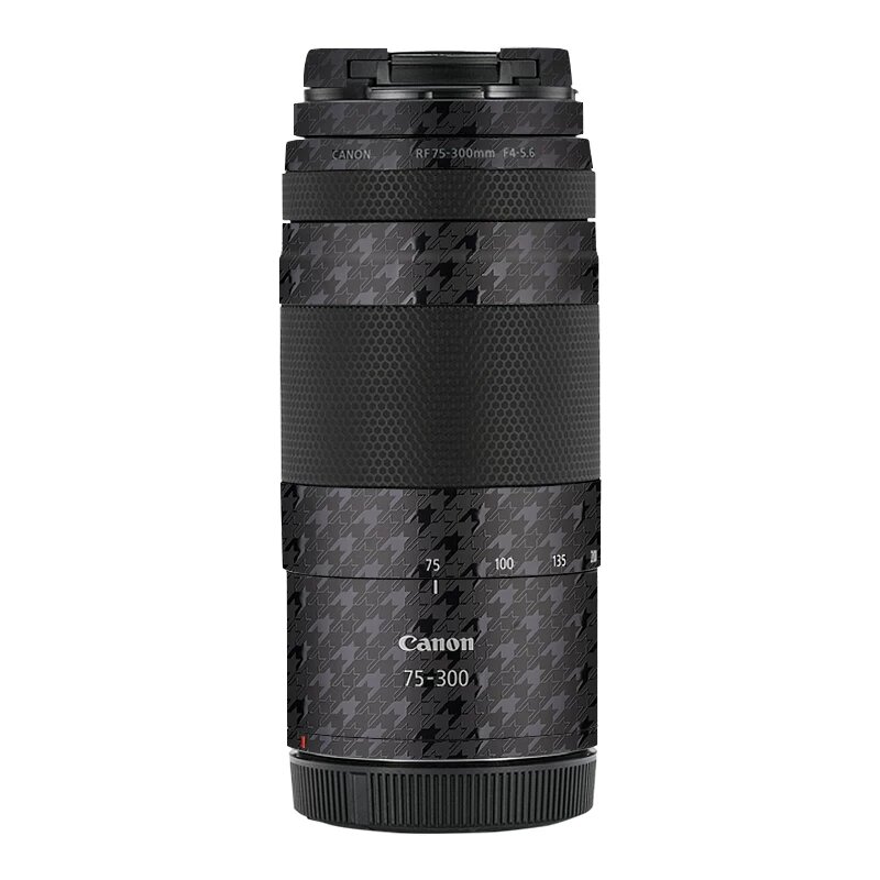 Защитная пленка для объектива Canon RF75-300mm F4-5.6 с черным рисунком в виде птичьего глаза для фотоаппарата