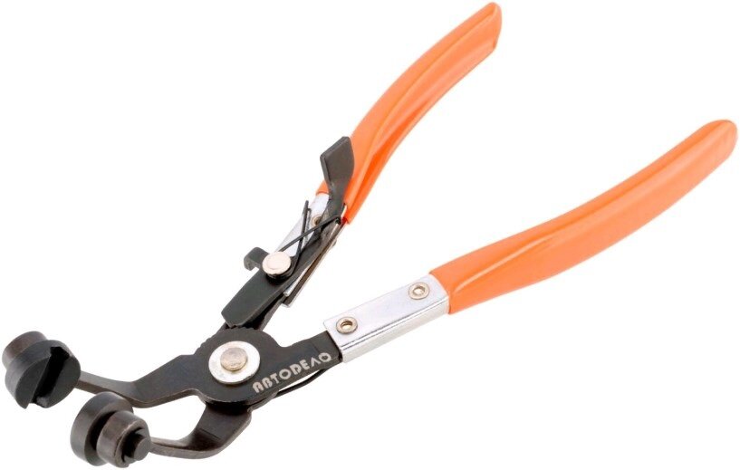 Клещи для самозажимных хомутов (губки) изогнутые с фиксатором АвтоDело арт. 40101