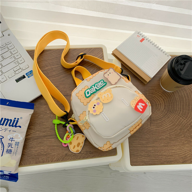 Милая детская сумка, новая 2025, стильная девочка, свежая печенье, маленькая тканевая сумка, повседневная сумка для телефона, сумка через плечо