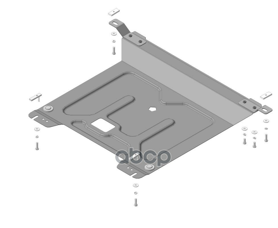 Защита картера двигателя, КПП (1,5 мм, сталь) для Kia Rio седан/хетчбек 2011-2015, 2015-2017, Hyundai Solaris седан/хетчбек 2.