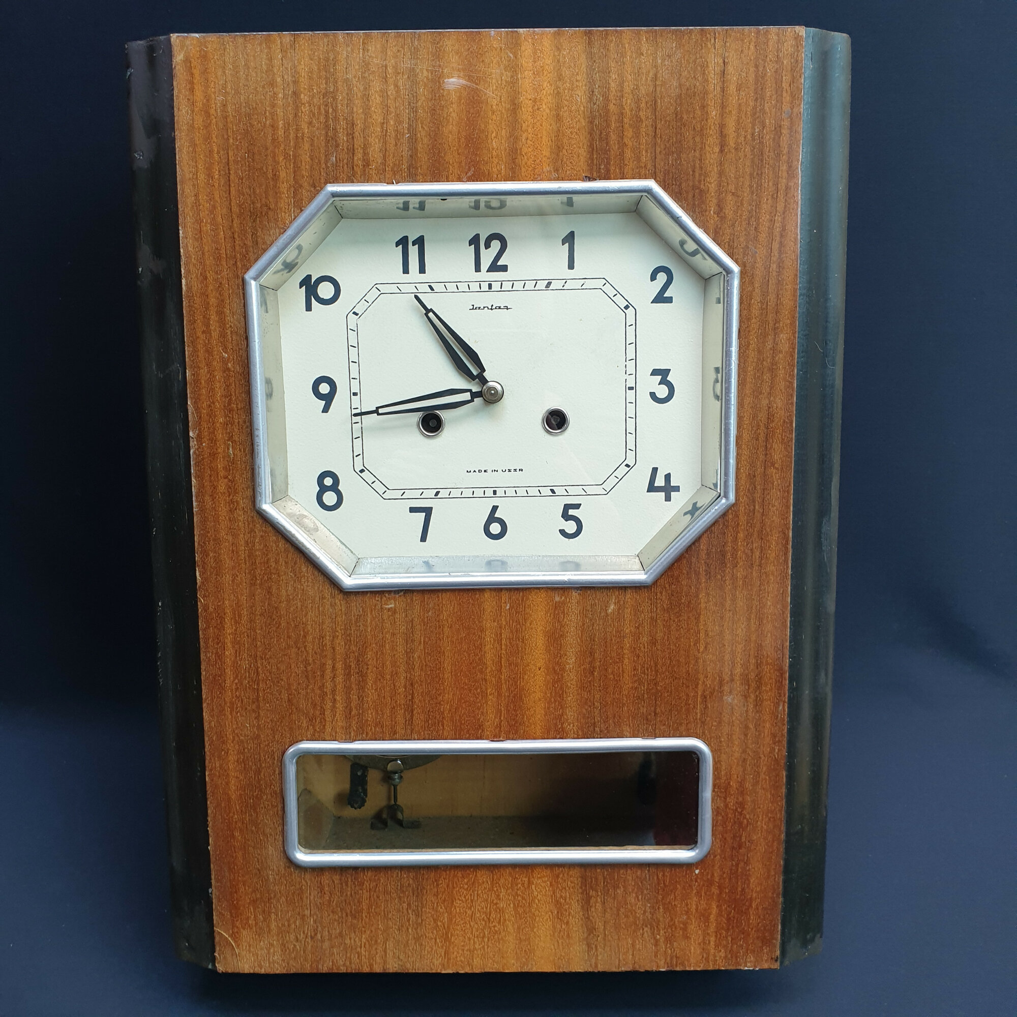 Часы настенные с боем Янтарь, механические, рабочие. Винтаж, СССР.