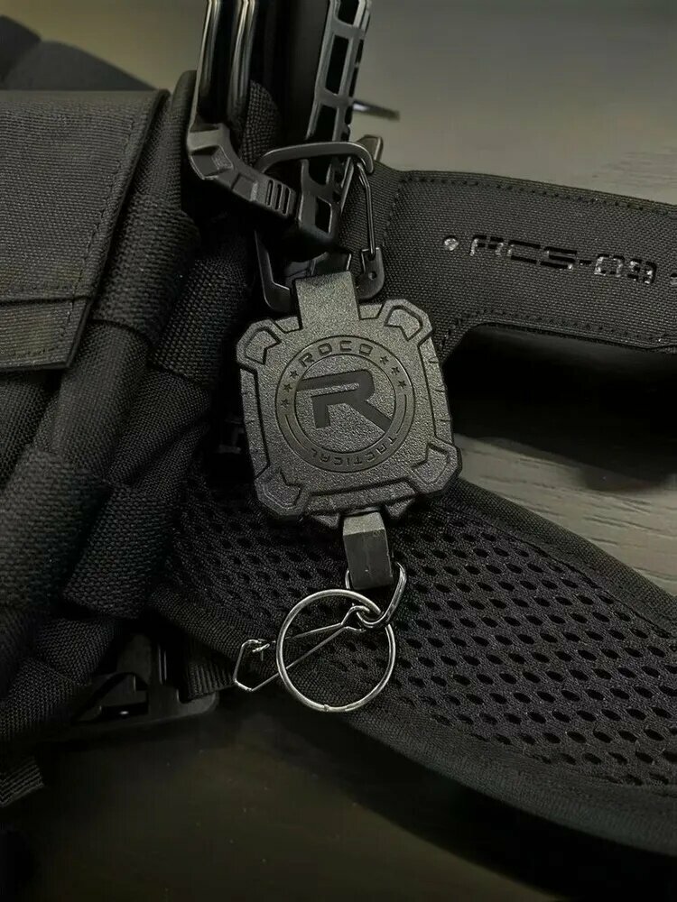 Тактический ретрактор с карабином Roco Tactical Черный