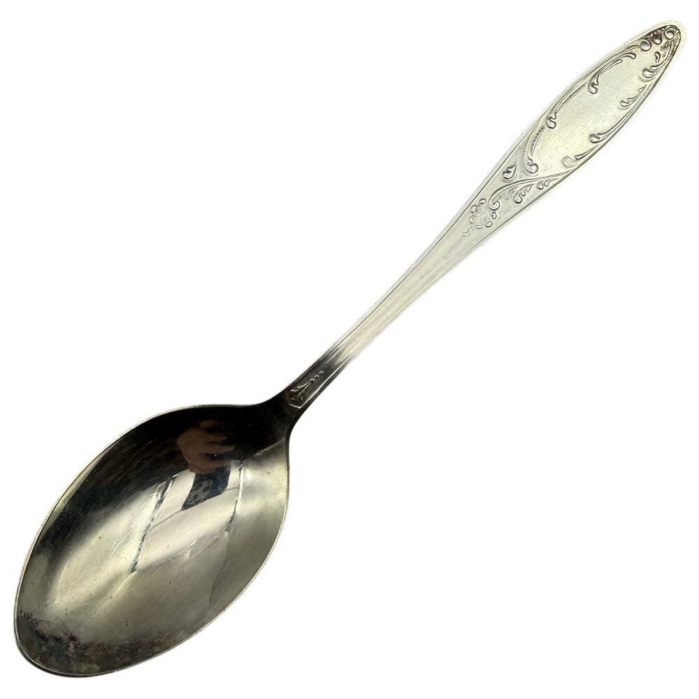 Ложка десертная "Пламя" (набор 6 шт), 19.5 см, 1962-1991 гг, МНЦ, Кольчугино, СССР