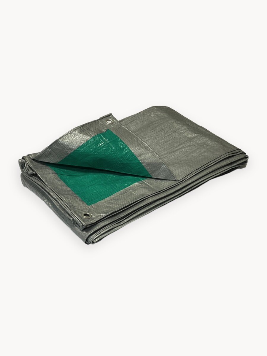 Брезент ROMITECH Эко 90 г/м 5x6 м, тарпаулин водонепроницаемый, серо-зеленый