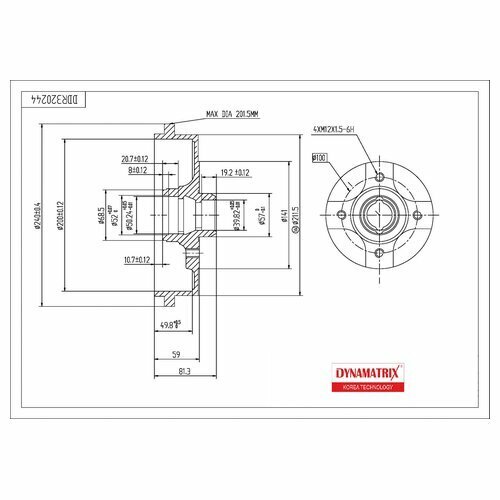 Барабан тормозной Dynamatrix-Korea DDR320244
