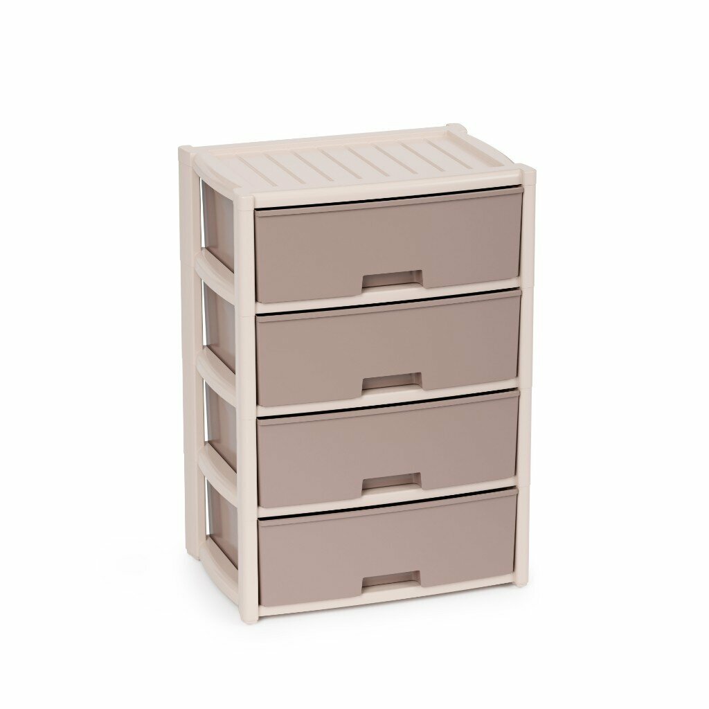 Комод Альтернатива 4 ящика, 56х39х81 см, бежевый, широкий, Колорит