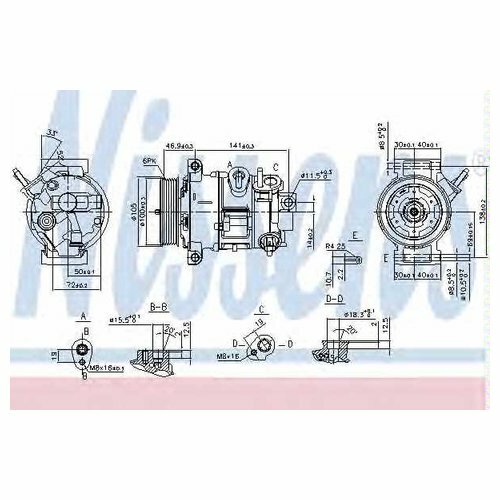 Компрессор кондиционера Nissens 890030 для Dodge Caliber; Jeep Compass, PATRIOT