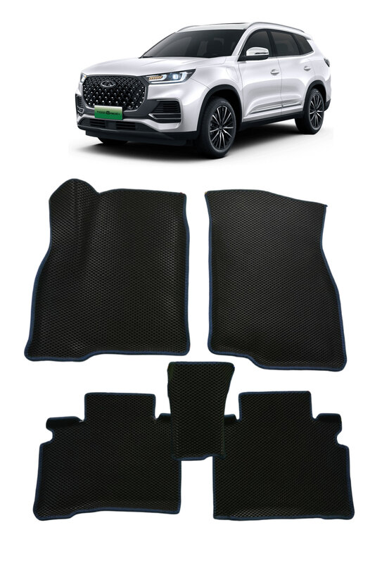 Chery Tiggo 8 PRO e plus вариант макси 3d 5мест 2021 - н. в. коврики EVA Smart Комплект в салон