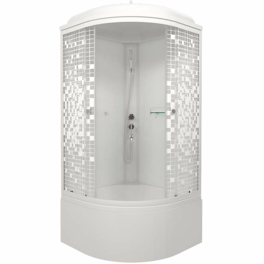 Душевая кабина Тритон (Triton) Мозаика 900х900х2185 мм, прозрачный 4 мм, профиль белый (Щ0000061834) Б (9 мест+сифон D50)