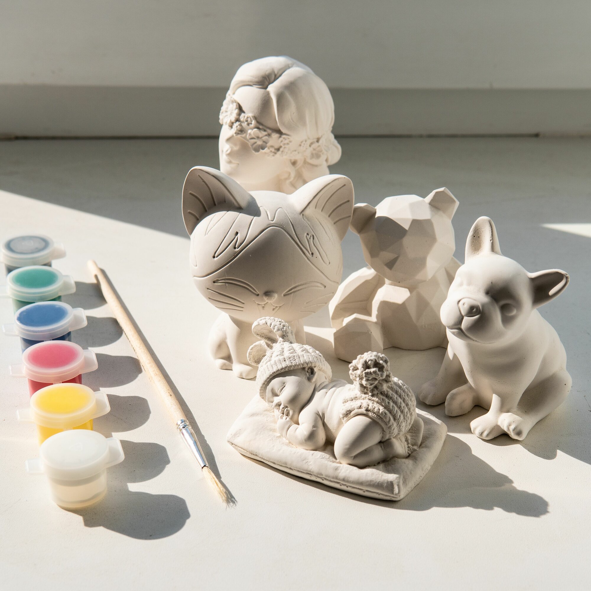 Набор для раскрашивания статуэток "Раскраска-статуэтка", гипс, 5 шт