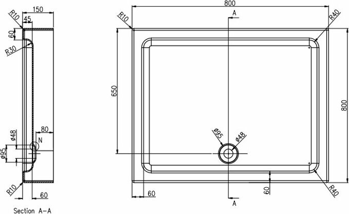 Душевой поддон Azario Toronto 80x80 P18 R/L