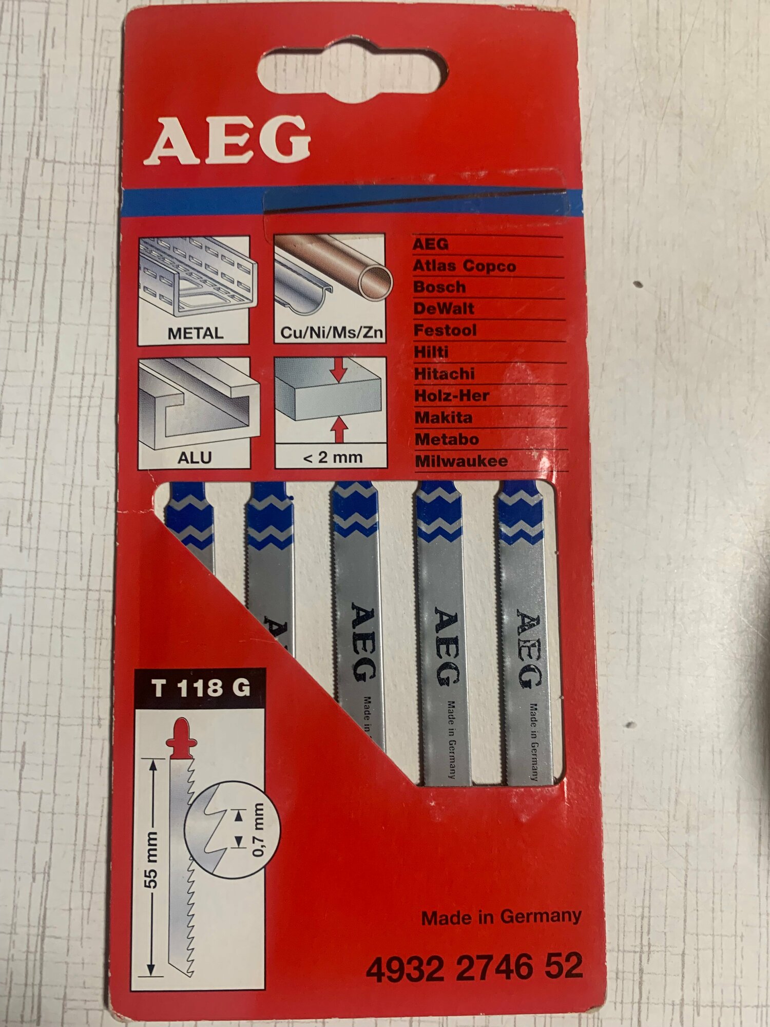 Пилка для металла AEG T118 G