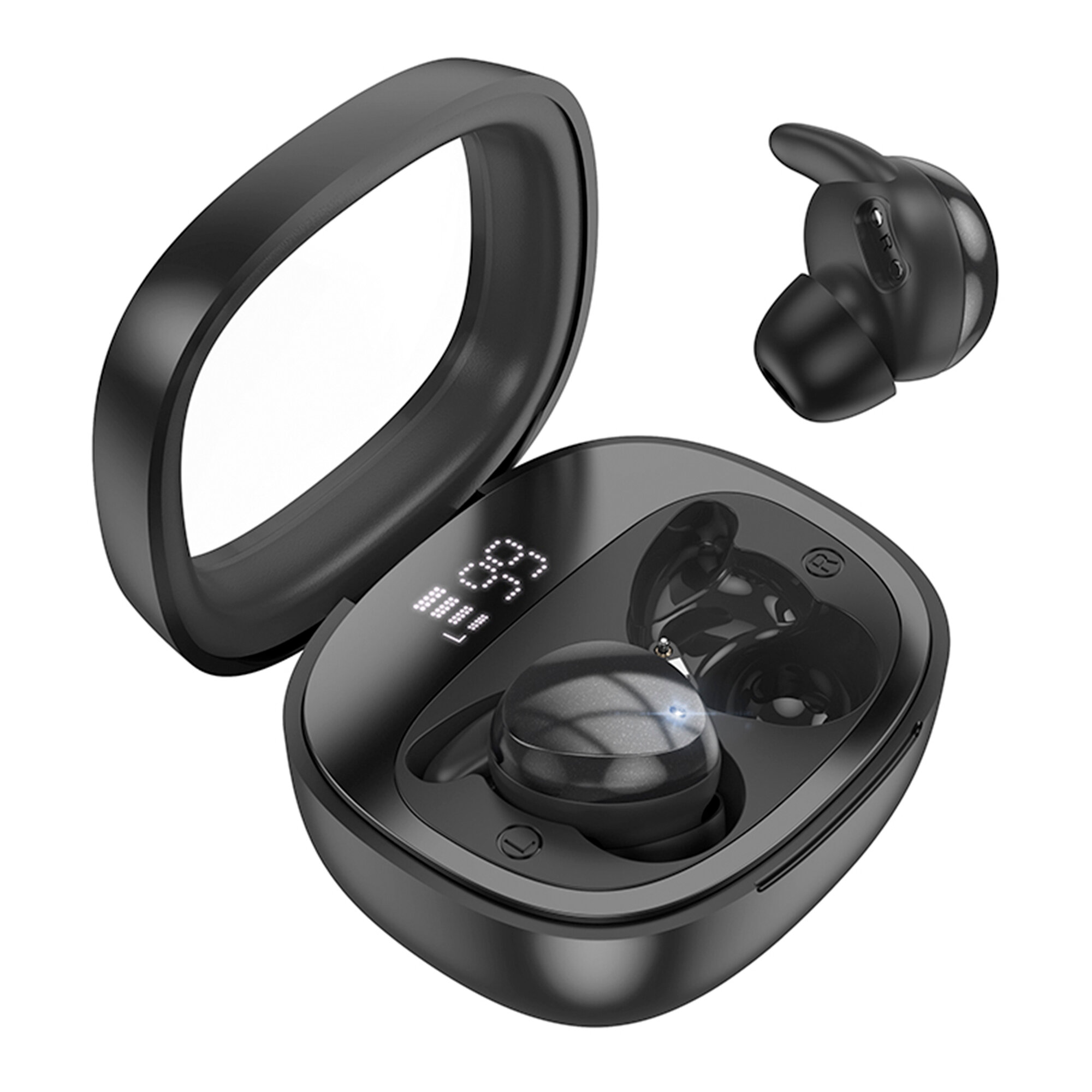 Наушники HOCO EW65, беспроводные, bluetooth, сменные амбушюры, чёрные