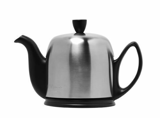 Чайник заварочный Guy Degrenne Salam Mat Black (0.7 л), фарфоровый, с колпаком, на 4 чашки
