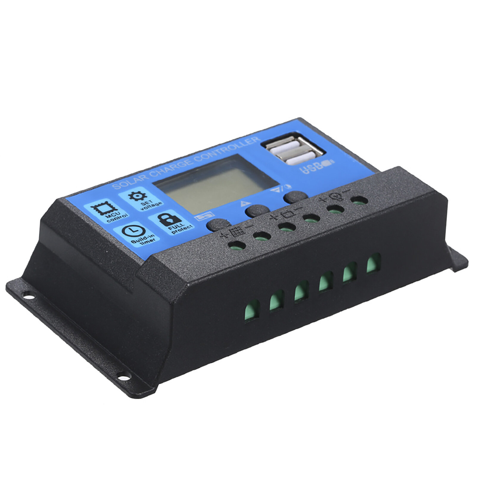 40A 12V / 24V Солнечный контроллер заряда ШИМ Интеллектуальный регулятор с USB