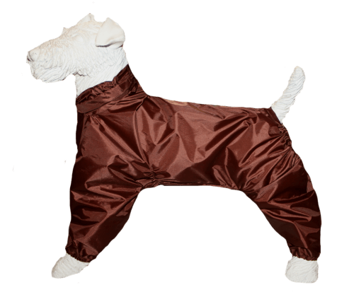 Комбинезон-дождевик для английского кокер-спаниеля кобеля, повышенной прочности, цвет коричневый